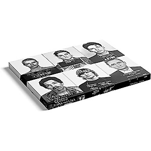 Kurt Cobain, Elvis Presley, Jimi Hendrix, David Bowie, Frank Sinatra, Johnny Cash Poster Canvas Framed, Celebrity Mugshot Poster, Mugshot Wall Art (16"x20")