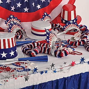 Beistle Gleam 'N Flex Star Garland, 25-Feet, Red/Silver/Blue