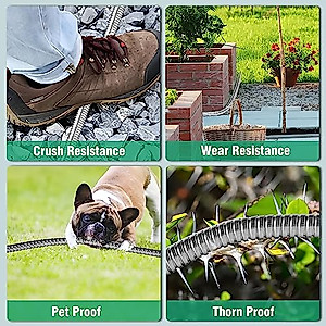 Garden Hose 50 ft Metal - Flexible Garden Hose Stainless Steel Metal Water Hose Heavy Duty Collapsible and No Kink Water Pipe