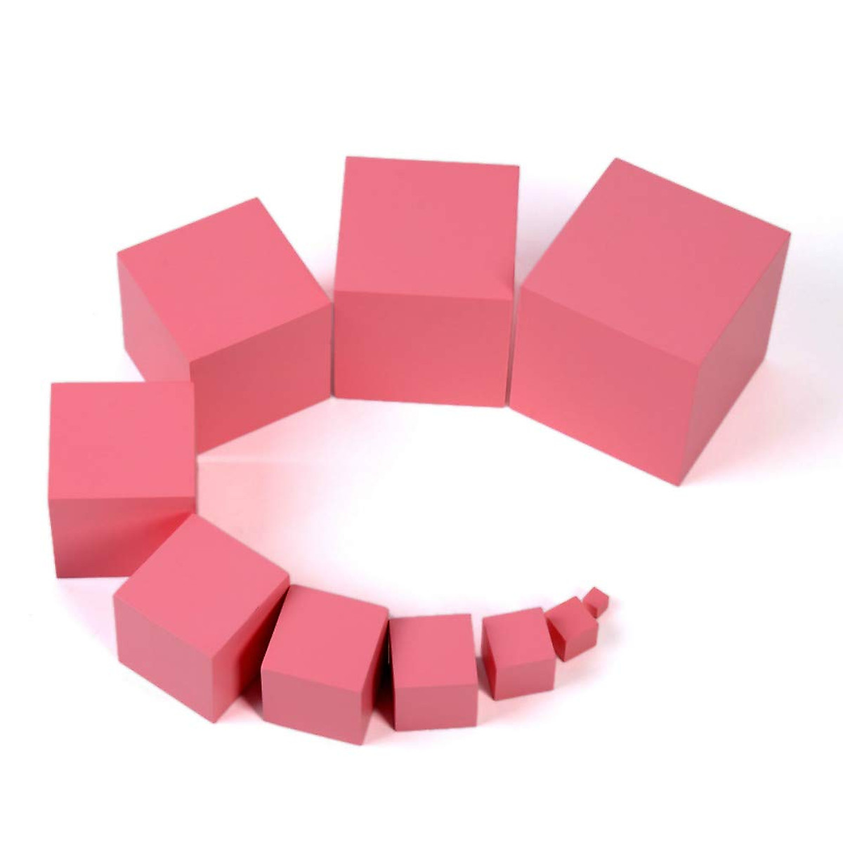 DANNI Preschool Children Math Teaching Aids Montessori Professional Pink Tower Without Stand 1 cm to 10 cm Early Childhood Education Toy