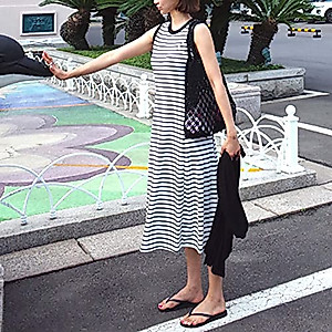 Women Straw Handbag Summer Beach Tote Handmade Woven Shoulder Bag Fishing Net Hobo Purse