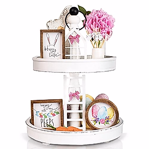 Beautiful Two Tiered Tray – Rustic Wooden Serving Tray Enhances Your Spring Decor - Perfect for Your Home Decorations