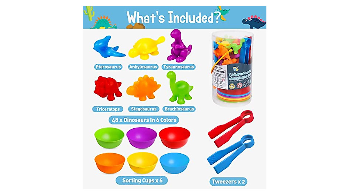 Counting Dinosaurs Sorting Toys for Kids - Fun Learning