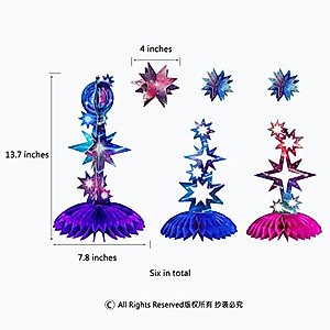 Iridescent Star Centerpiece for Party Table Decorations Celestial Shooting Aurora Galaxy Planet Starry Night Sky Wedding Birthday Bachelorette Bridal Baby Shower Anniversary Engagement Party Supplies