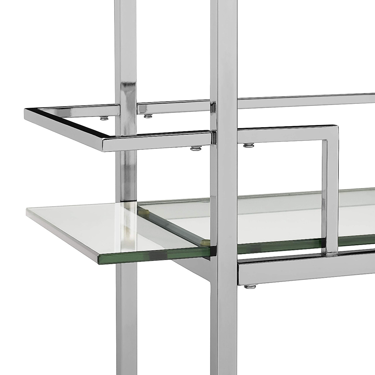 Crosley Furniture Aimee Bar with Paper Marble Top, Chrome Finish