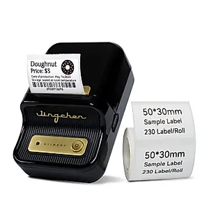 NIIMBOT Label Maker Sticker Machine D110 Thermal Label Printer Inkless Portable Bluetooth Label Sticker Maker, Mini Bulk Printer for Business Home Office Compatible iOS Android USB Rechargeable-White