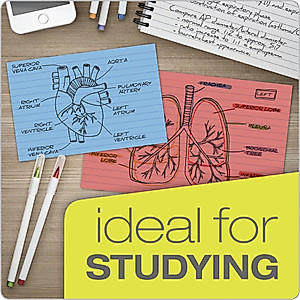 Oxford Ruled Color Index Cards, 3" x 5", Blue, 100 Per Pack (7321 BLU)