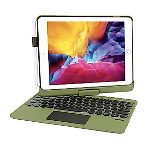 mobee Unitype iPad 7th 8th and 9th Generation Keyboard Case for iPad 10.2 2021 & 2020, iPad Air 10.5 2019, iPad Pro 10.5 2017 Backlit Keys 360° Bluetooth with Touchpad iPad Air 3 Gen - Tactical Green