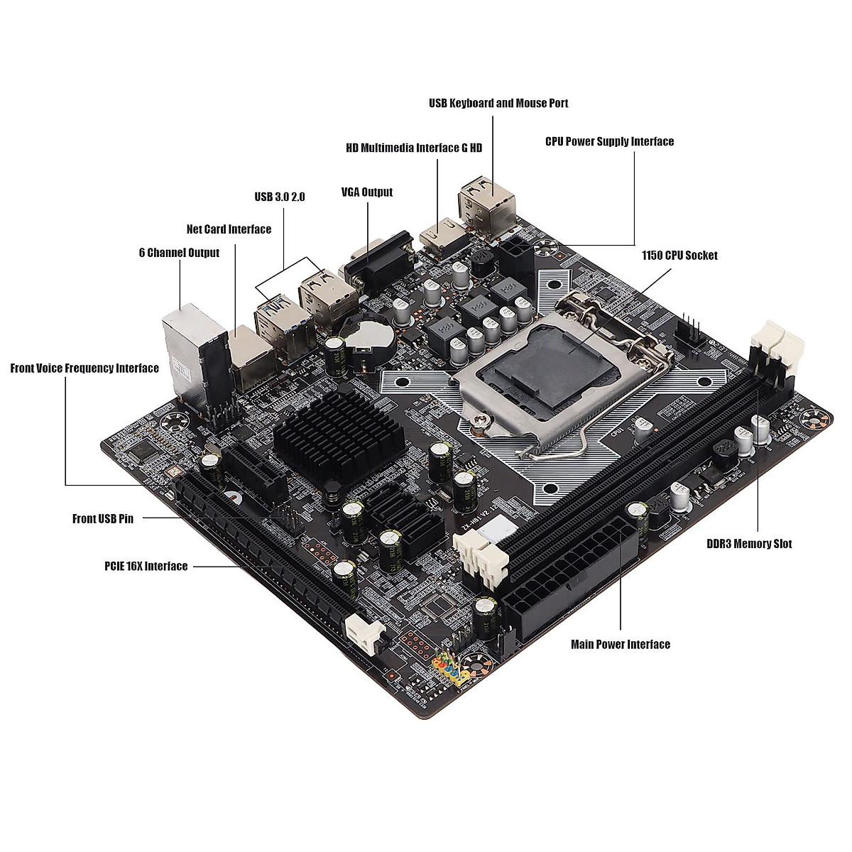 Gaming Motherboard, CPU LGA 1150 Socket Computer Motherboards, DDR3 1600/1333/1066 MHz Memory, Integrated Chip Sound Card, Network Card, Gaming Mainrboard for Desktop Computers