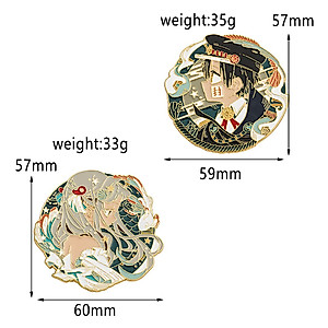 Ealipoi Anime Toilet Bound Hanako Kun Brooch Yashiro Nene Pins Hanako kun Brooches Metal Pendant Cosplay Gift for Women (straight)