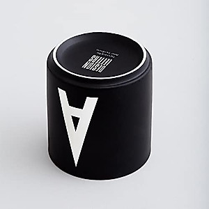 Design Letters Coffee Mug Initial A-Z | Monogram Coffee Mug for Men, Women 11 Oz | Porcelain Mugs Gifts for Women Wife Mom Friends | Thank You Gift for Daughter, Coworkers| Novelty Tea Cup, Black Mug