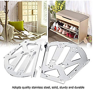 Shoes Cabinet Hinge,2Pcs Stainless Steel Shoes Drawer Hinges Shoe Rack Flip Frame Turing Rack Replacement Fittings for Shoes Storage and Arrangement (3 Layers)
