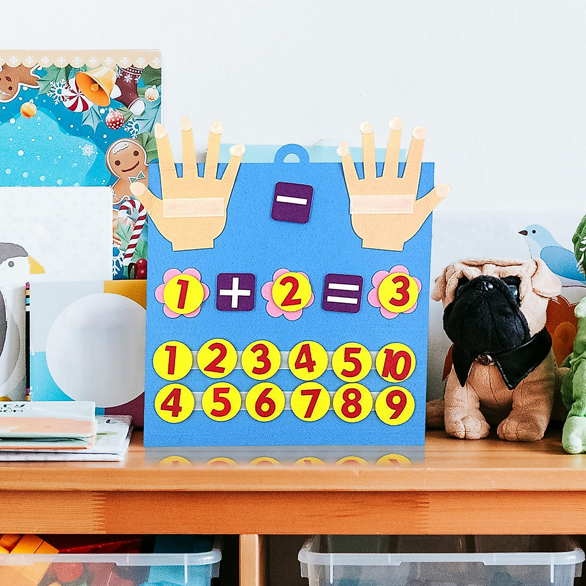 Milageto Felt Board Finger Numbers Counting Toy Educational Toys Learning Sensory Toys Math Addition and Subtraction for Preschool Girls Boys Kids