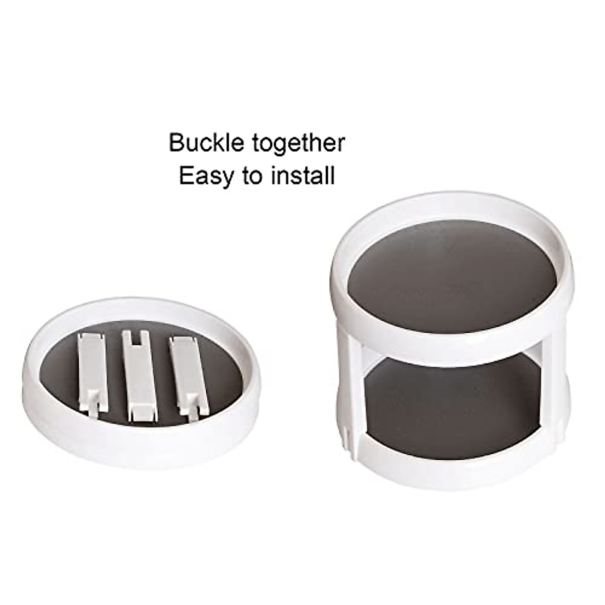 Lazy Susan Organizer,2 Tier Non Skid Spice Rack Turntable,360 Degree Rotating Seasoning Organizer,Easy to Install Turntable Organizer for Item Storage and Organization