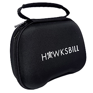 Hawksbill Travel Controller Case Compatible with Switch Pro Controller, PS5 Controller & Xbox Controller - Portable and Compact Hard Shell Carrying Case (Black & White)