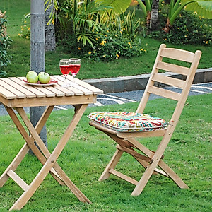 DYTXIII Set of 2 Outdoor Chair Cushions with Ties,Water Repellent Patio Chair Pads 17"x 16" for Outdoor Furniture,Round Corner Seat Cushions for Garden Yard Kitchen Pretty Paisley