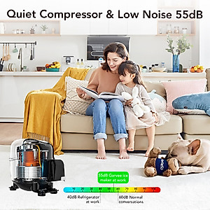 Commercial Ice Maker Machine 130lbs/24H, Stainless Steel Under Counter ice Machine with 30lbs Ice Storage Capacity, Freestanding Ice Maker(5 * 9 Ice Cube)