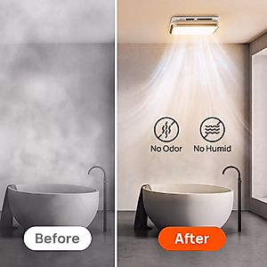 Consciot Bathroom Exhaust Fan with Light, 110/160 CFM Adjustable, 1.0 Sone, 40W Bathroom Ventilation Fan with Light for Ceiling, 1500lm LED Light 3000K/4000K/5000K Selectable & 2700K Nightlight