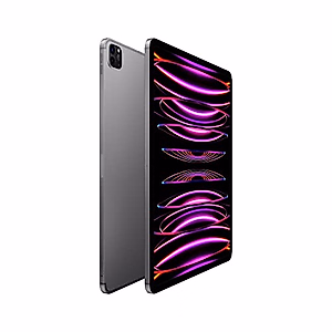 Apple iPad Pro 12.9-inch (6th Generation): with M2 chip, Liquid Retina XDR Display, 128GB, Wi-Fi 6E + 5G Cellular, 12MP front/12MP and 10MP Back Cameras, Face ID, All-Day Battery Life – Space Gray