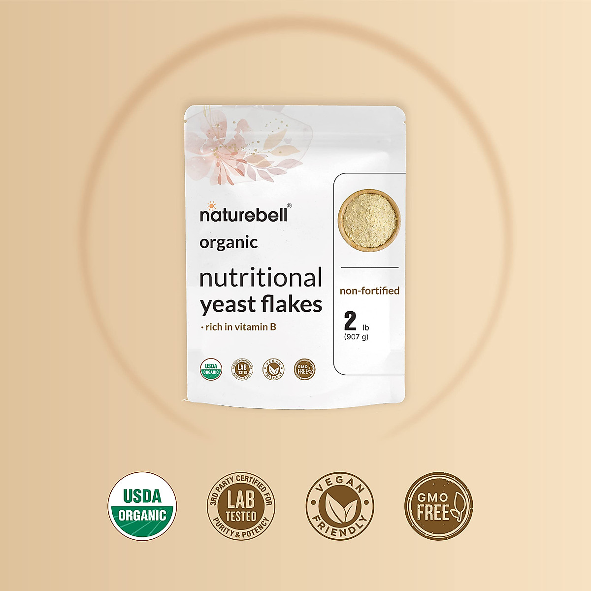 Organic Non-Fortified Nutritional Yeast Flakes, 2 lbs | Versatile Vegan Cheese Substitute, Natural Dairy Free Cheesy Seasoning – Rich Protein & B Complex Vitamins Source – Keto, Non-GMO