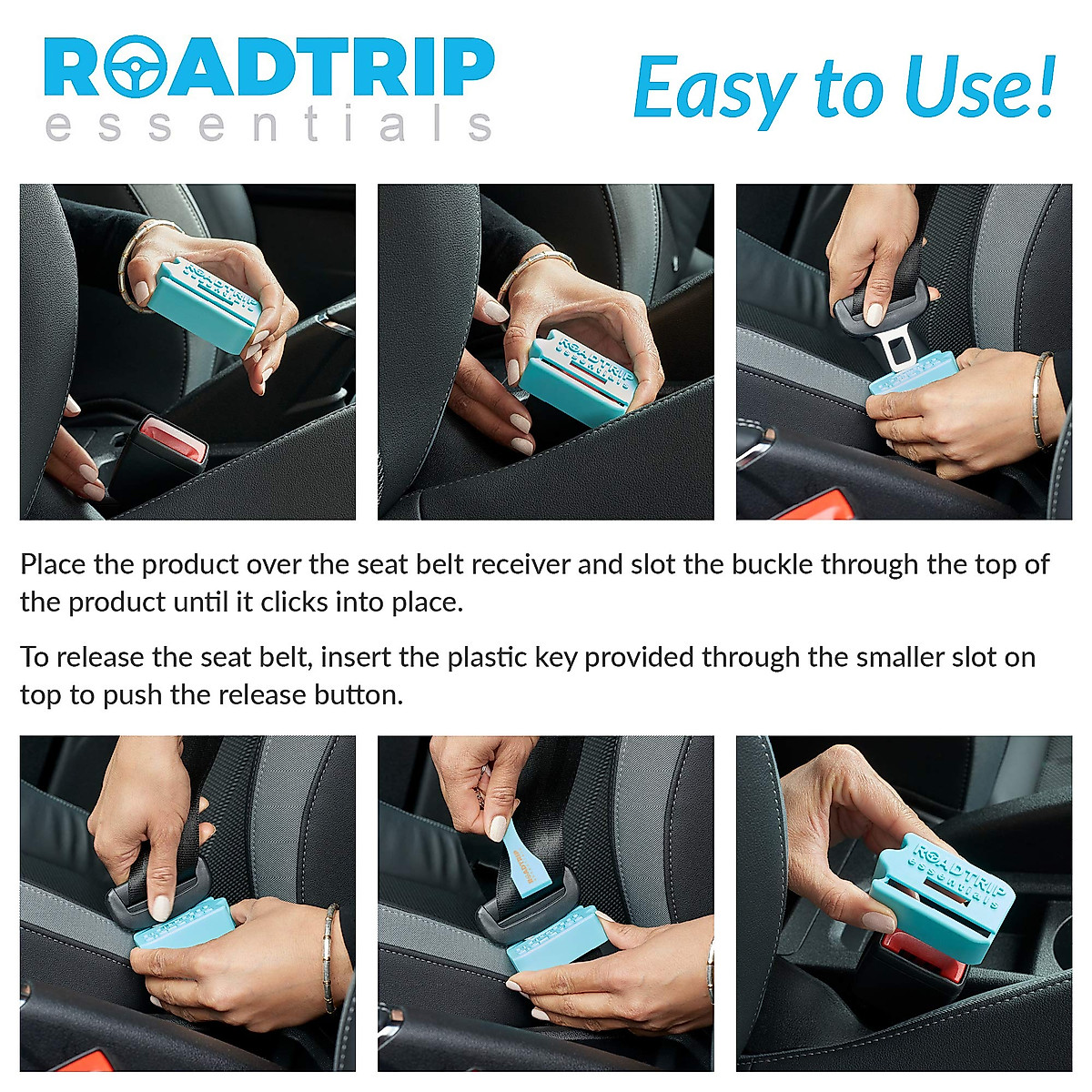 Premium Seat Belt Buckle Guard Lock & Release Key | Protect Children from Removing Their Seatbelt, Clips in & Locks to Prevent Unbuckling During Auto Journeys | Learning Difficulties Safety Equipment