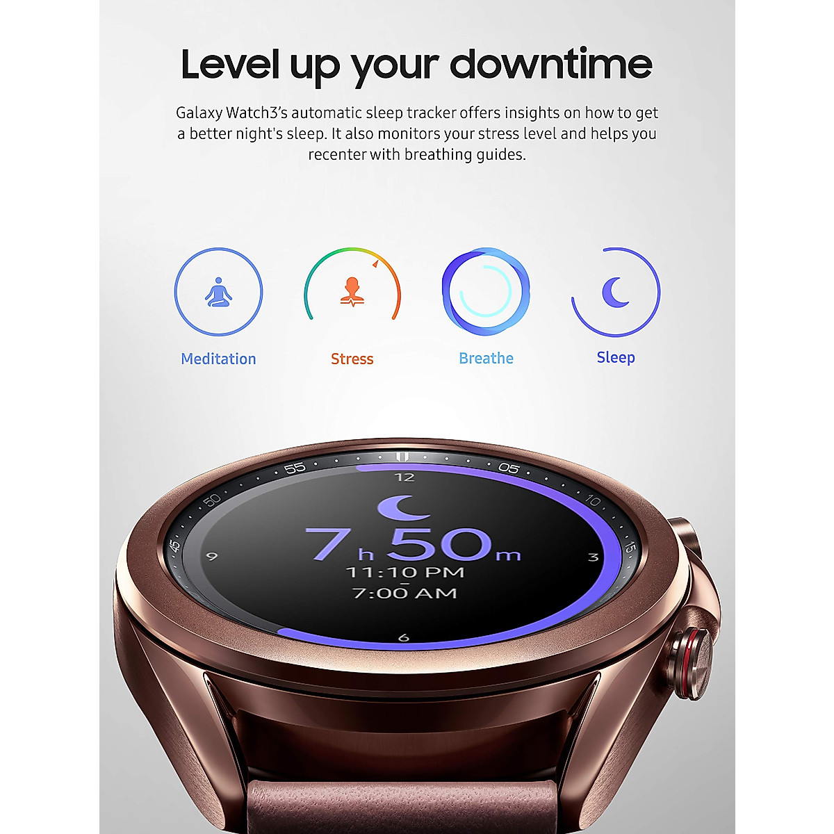 Samsung Galaxy Watch 3 (41mm, GPS, Bluetooth, Unlocked LTE) Smart Watch with Advanced Health Monitoring, Fitness Tracking , and Long lasting Battery - Mystic Bronze (US Version) (Renewed)
