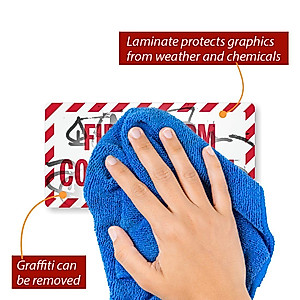 SmartSign - LB-1533-EU-05x10 "Fire Alarm Control Panel" Label | 5" x 10" Laminated Vinyl Red on White