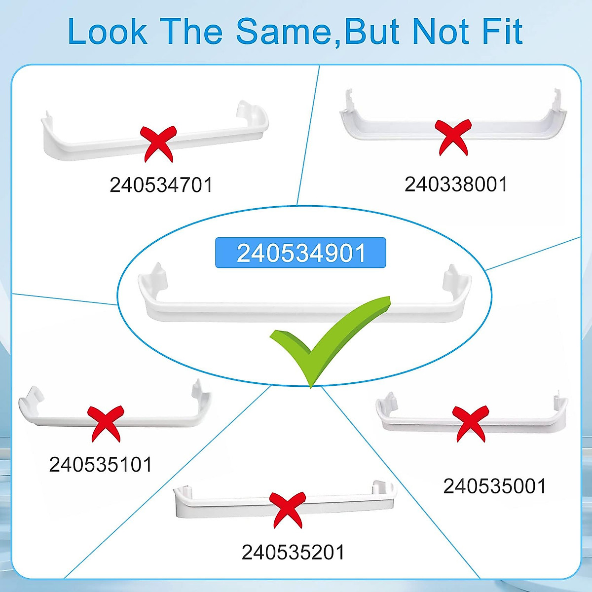 240534901 Door Shelf Rack Bar （2PACK）Compatible with frigidaire or kenmore Refrigerator Replacement Shelves Door Retainer frigidaire Door Shelf Replacement-240534901,AP3214630,948954,AH734935,PS734935
