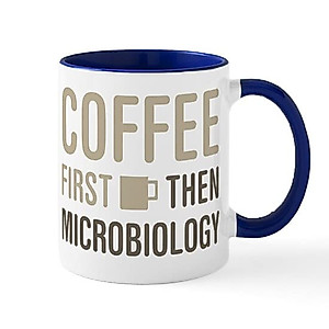 CafePress Coffee Then Microbiology Mugs Ceramic Coffee Mug, Tea Cup 11 oz