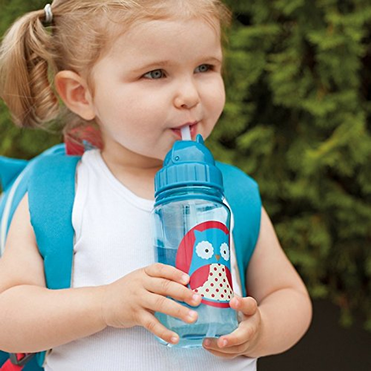 Skip Hop Toddler Sippy Cup with Straw, Zoo Straw Bottle, Owl