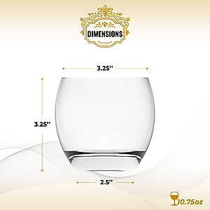 HISTORY COMPANY Original 1950s-Era “Roly Poly” Suburban Home Bar Whiskey Glass, 4.-Piece Set (Gift Box Collection)