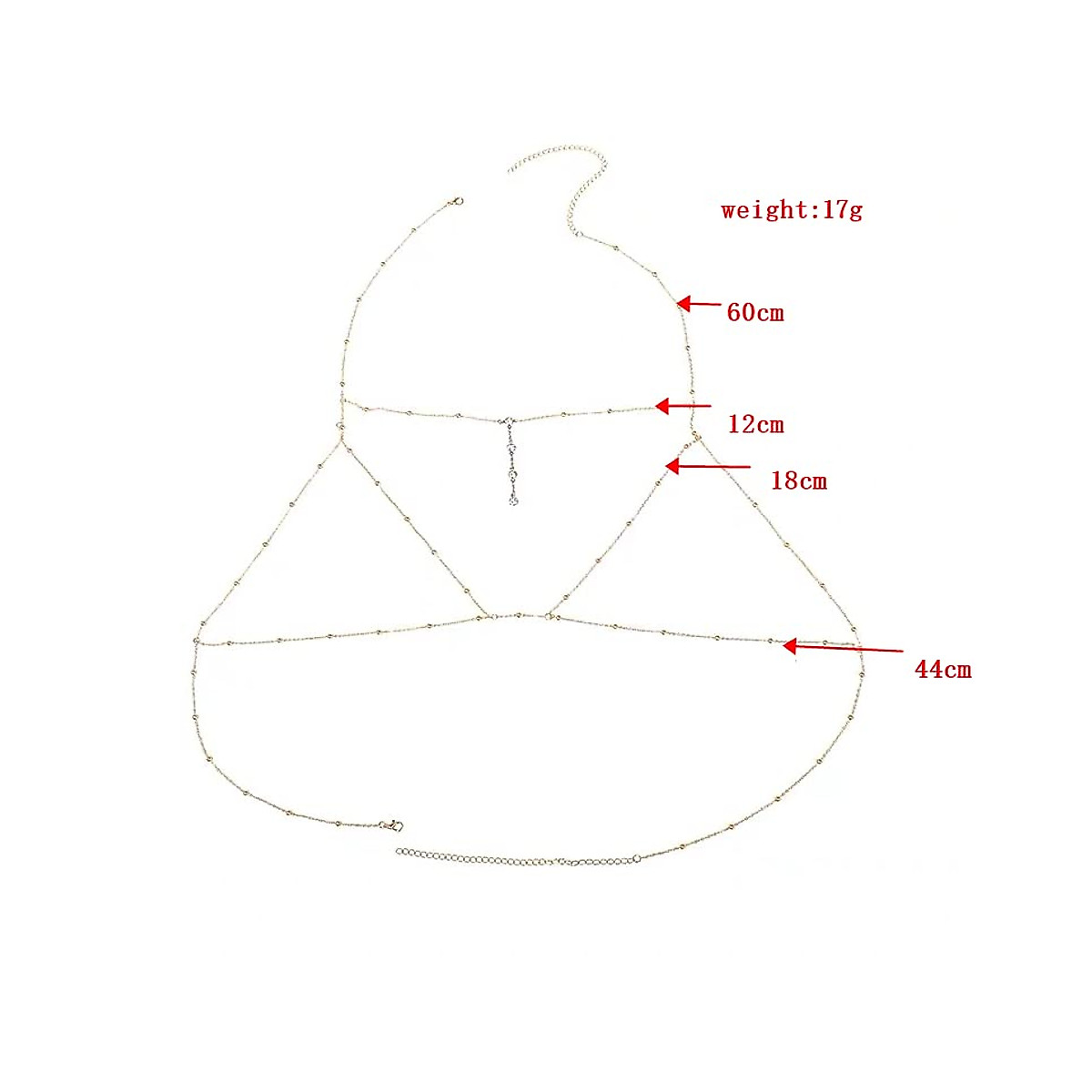 Fashion Flash Diamond Chest Chain Body Chain Female Sexy Crystal Chest Chain Jewelry Bikini Dress Jewelry (golden)