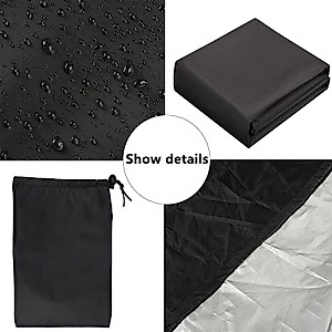 QIAOH Outdoor Table Cover Rectangular 82x42x28in, Garden Furniture Cover, Square Heavy Duty Rattan Furniture Cover, Waterproof, Patio Furniture Covers, Outdoor Furniture Covers Square