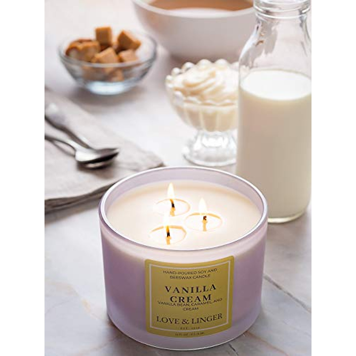 Vanilla Bean Candle | Vanilla Scented Candle | Luxury Soy & Beeswax Candles for Home | 16 oz. Large Jar Candle | Holiday Candles | Warm Vanilla Candle