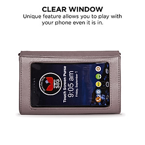 Save the Girls Timeless Touchscreen Purse Smartphone Purse with Zippered Pocket and Ten Credit Card Slots (First Blush)