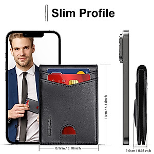 SwanScout Wallet for Tile Mate (2022), Cash Pocket Version, RFID Blocking Genuine Leather Bifold Wallet with Gift Box (Not Include Tracker)