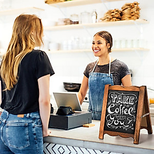 Tosnail 11" x 14" Framed Tabletop Chalkboard Signs, Double-Sided Chalk Board Magnet Board, Decorative Bulletin Boards, Rustic Wooden Blackboard, Small Menu Board for Home, Kitchen, Crafts, Party Decor