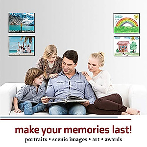 Mantello Front Loading Black Picture Frame 8.5x11 - Set of 6 - Table Desk Wall hanging For Artwork - Certificates Diplomas - Family Gallery Multi Photo Frame