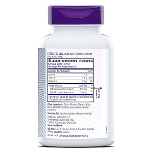 Natrol, Omega-3 Fish Oil Softgels, Heart Health Dietary Supplement, 1200 mg, 60 Count