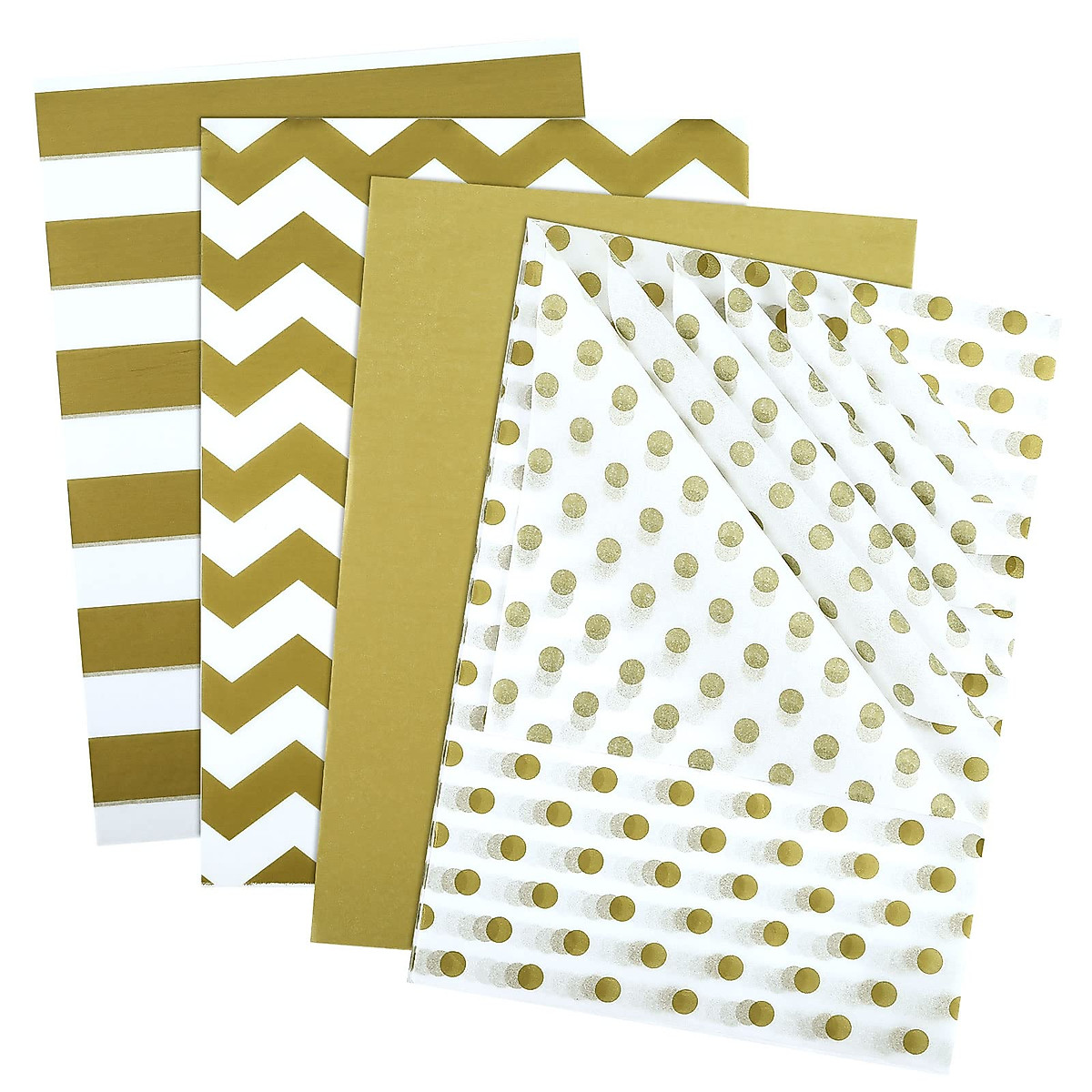 Naler 300 Sheets Metallic Tissue Paper Bulk Metallic Gold Gift Wrapping Tissue Paper for Gift Bags DIY Crafts Christmas Birthday Wedding Party Favors Decoration Flower Pom Pom, 8"X12"