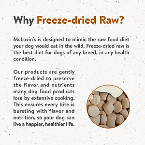 McLovin's Freeze Dried Dog Food, Nana's Recipe (48 oz) - Premium Raw, Grain and Gluten Free - Made in North America - An Ideal Meal or Dog Food Topper, For All Ages and Sizes - No Refrigeration Needed