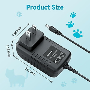 Hustery 15V AC Adapter Charger Replacement Compatible with II Litter-Robot III Open Air Self Cleaning Litter Box Power Cord
