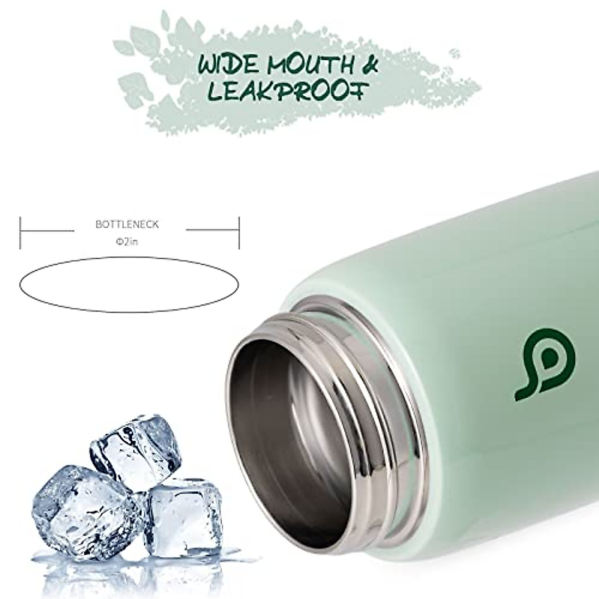 BOTTLE BOTTLE Kids Water Bottles for School 12 oz Stainless Steel Water bottle with Leak Proof Lid Double Wall Vacuum Kids Insulated Water Bottle Keeps Hot and Cold Best Gift Back to School (green)