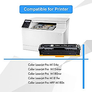 True Image Compatible Toner Cartridge Replacement for HP 204A CF510A Color Laserjet Pro MFP M180nw M154nw M180n M154a MFP M181fw CF511A CF512A CF513A (Black Cyan Yellow Magenta, 4-Pack)