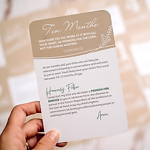 Prayer & Milestone Cards for Baby's First Year, Monthly Baby Milestone Cards, Unique First Time Mom Gift, Religious Baby Shower Gifts, Gender Neutral Baby Keepsake (Classic Neutral)