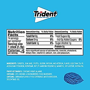 Trident Original Flavor Sugar Free Gum, 14 Pieces (Pack of 24) (336 Total Pieces)