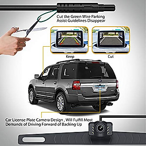 Xroose S2 HD Wired Backup Camera, 149° Wide Field of View License Plate Camera, IP69 Waterproof LED Colored Night Vision Rear-View Camera for Reversing/Driving Car Pickup SUV Truck