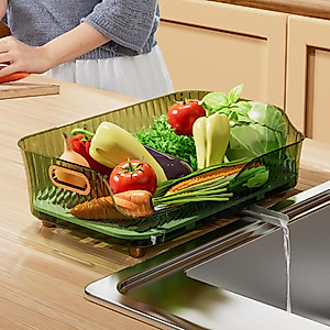 UIFER Dish Drying Rack, Dish Drainers for Kitchen Counter, Small Dish Drying Rack with Drainboard and Utensil Holder, Compact Dish Drying Rack Easy to Use (Green, Countertop)