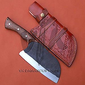 Custom Handmade Cleaver Chopper chef knife kitchen knife Serbian Home fixed blade Knife with sheath VK5511