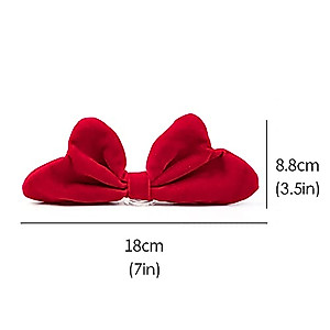 andorelse Velvet Bow Knotted for Car Interior Dashboard Ornament Red Charm Decorations